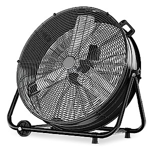 Magshion 25" High-Velocity Metal Floor Fan 5270 CFM 3-Speed Industrial Shop Fan for Garages, Basements and Gyms, Black