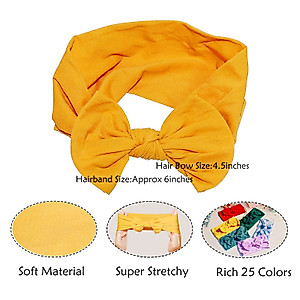 NAIRUA Headband, 25 Colors Baby Girls 4.5 inches Hair Bows Super Soft Stretchy Hair Turban Head Wraps for Infant Newborn Toddlers and Kids