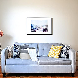 RoomForLife - Oval Cotton Rope Basket - 18 Inch Diameter - Gray/White Color - Open Top Storage