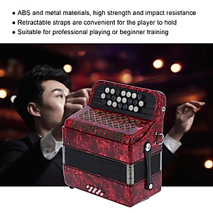 Xiuganpo Kids Accordion, Professional Accordian Keyboard Instruments 22 Key 8 Bass Piano Accordion for Music Lovers Educational Musical Instrument for Students, Beginner Accordion(#1)