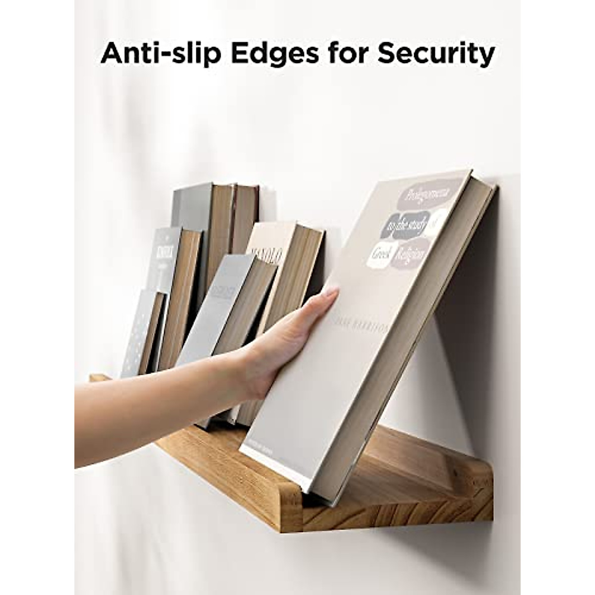 AMADA HOMEFURNISHING Floating Shelves, Wood Hanging Wall Shelves for Storage, Wall Mounted Shelves for Bathroom, Living Room, Kitchen, Bedroom, Office, Wall Shelf Set of 2, AMFS25