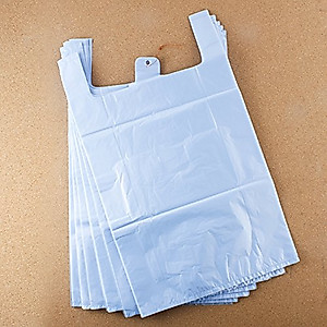 Muellery Skyblue Plain Plastic Bags 200 PCS for Home Kitchen Supermarkets Grocery Bags 13x22 inch, 33x55 cm TPAK21101