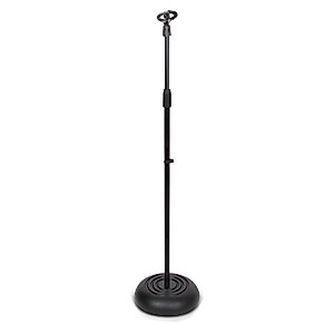 Pyle Classic Retro Dynamic Vocal Microphone - Old Vintage Style Unidirectional Cardioid Mic, XLR Cable w/Universal Microphone Stand, Mic Mount w/Heavy Compact Base, & 2.8'-5' ft. Height Adjustable