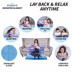 Franco Kids Bedding Super Soft Plush Weighted Blanket, 36 in x 48 in 4.5 lb, Disney Frozen 2