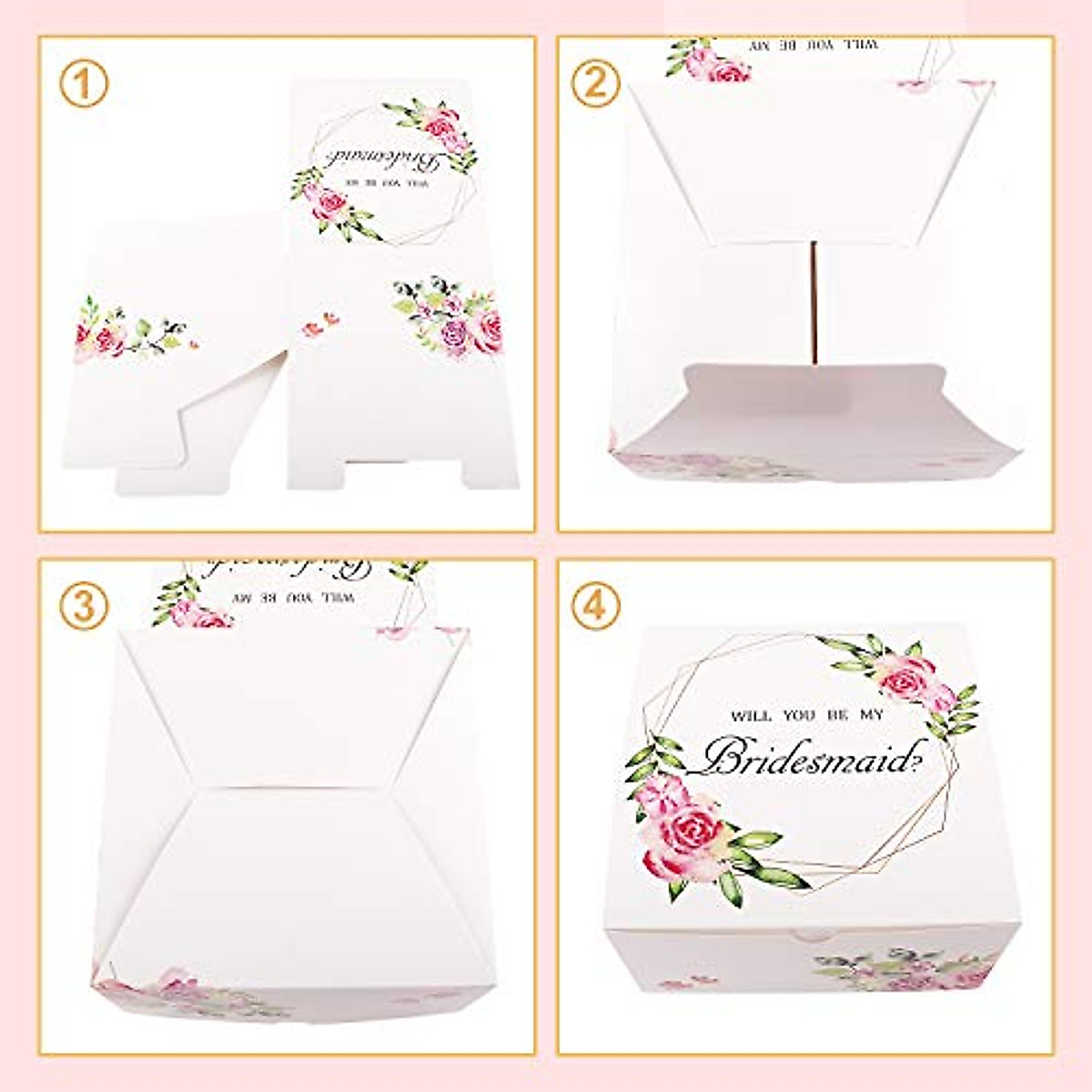 Moretoes 10pcs Bridesmaid Proposal Boxes with Ribbon, 2 Maid of Honor Boxes and 8 Will You Be My Bridesmaid Boxes for Bridesmaid Gifts