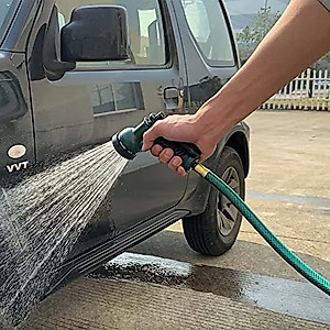 FUNJEE Outdoor Garden Hose for Lawns, Flexible and Durable, No Leaking, Solid Brass Fitting for Household (Green, 15FT)