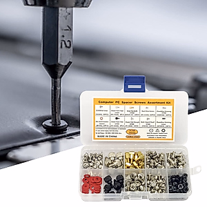 qiguch66 228Pcs Screw Set High Strength Sturdy Carbon Steel Computer Screw Standoffs Kit for Hard Drive