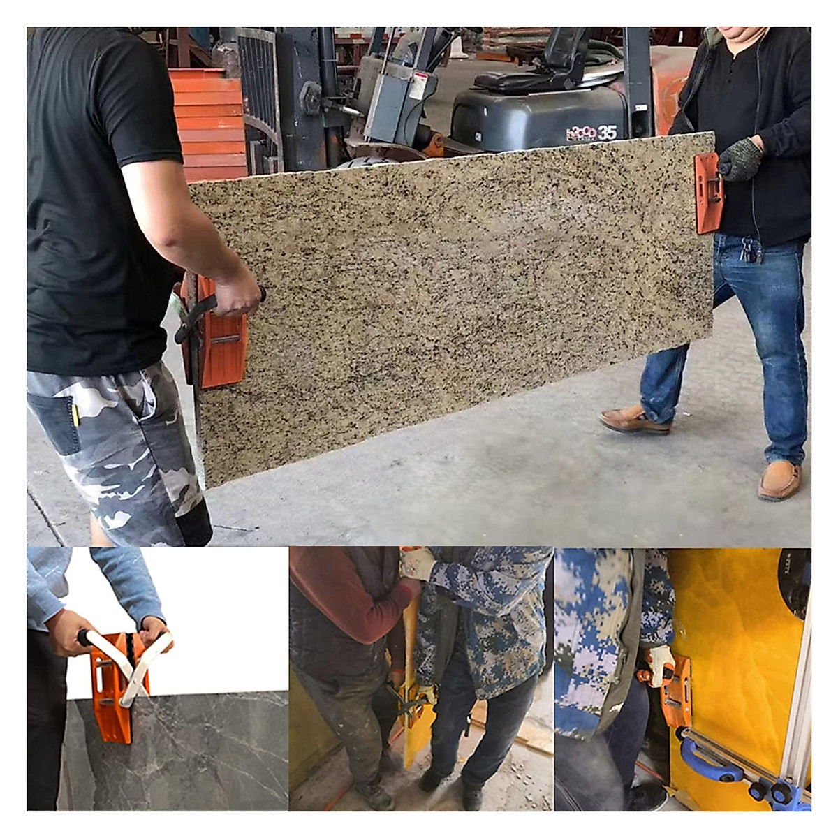 Stone Seamless Seam Setter Granite Carrying Clamps Double Handed Stone Panel Carriers Lifter Tools For Lifting Quartz Worktops Slabs Marble(Color:1 PC)