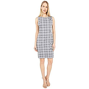 Tommy Hilfiger Menswear Knit Button Sheath Dress Grey/Ecru 4