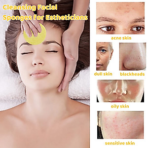 120 PCS Exfoliating Wash Round Face Sponge,Makeup Removal Sponge Pad,Cleansing Facial Sponges for Estheticians,Spa Face Cleansing