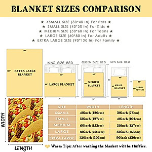 Taco Blanket Throw, Funny Food Blanket Gift for Daughter and Son, Ultra Soft Lightweight Flannel Fleece Micro Blanket for Couch Home Bed Sofa Travel Chairs 30"x40" for Toddler/Little Pets