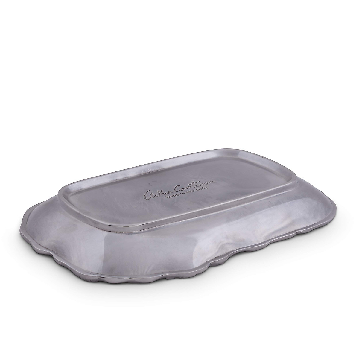 Arthur Court Designs Aluminum Grape Food Service Tray, Desktop Storage Organizer, Catchall, Valet, Nightstand or Dresser 9.5 inch Long