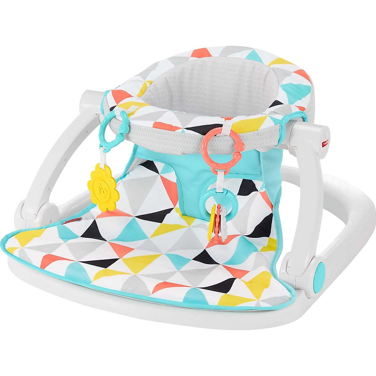 Fisher-Price Baby Portable Chair Sit-Me-Up Floor Seat with Toys and Machine Washable Seat Pad + Fisher-Price Baby Playmat Deluxe Kick & Play Piano Gym with Musical Toy Lights & Smart Stages Learning