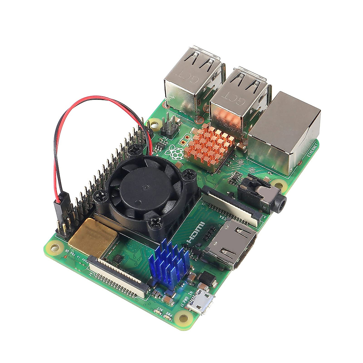 ALAMSCN Raspberry Pi 3 Metal Case, RPi 3 Aluminium Case Protective Shell Box Wall Mounted Enclosure with Dual Cooling Fan Heat Sink for Raspberry Pi 3 B+ RPi 3 RPi 2B+ RPi 2 B Green