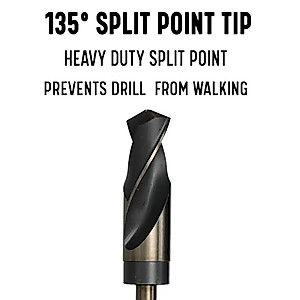 Drill America - KFDRSD3/8X5/8 5/8" Reduced Shank High Speed Steel Black & Gold KFD Drill Bit with 3/8" Shank, KFD Series