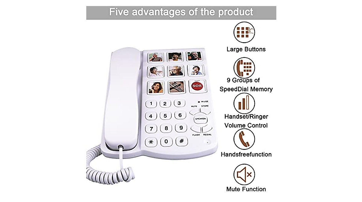 Big Button Phone for Seniors - Easy Photo Memory & SOS