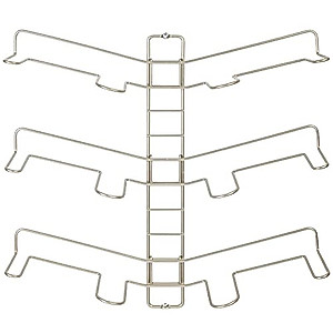 mDesign Modern Metal Shoe Organizer Display & Storage Shelf Rack - Adjustable Shelves Hang & Store Kicks, Running, Basketball, Trainers, Tennis Shoes - 3 Tier, Wall Mount - Holds 6 Shoes - Satin