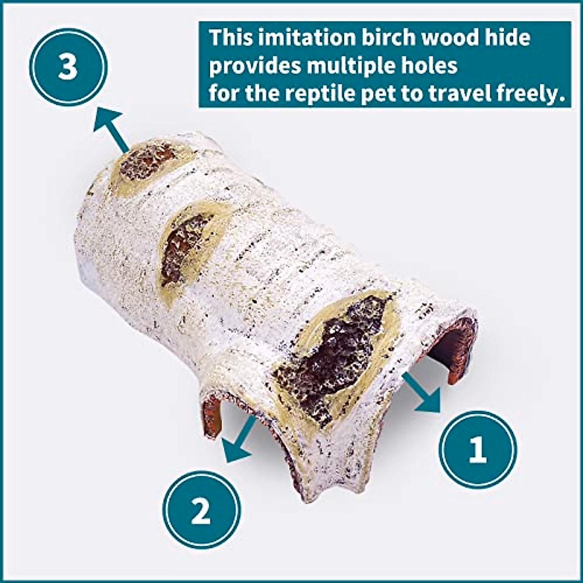 Aufeeky Reptile Hides and Caves, Reptile Hide Birch Tree Bark Trunk, Gecko Hides and Caves for Snake Leopard Gecko Ball Python Bearded Dragon Tortoise Turtle