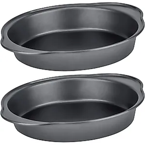 DecorRack 2 Pack Round Cake Pan, 9 inch, Premium Durable Non-Stick Coating, Heavyweight Baking Pan, Perfect for Cakes, Pies, Pizzas, Carbon Steel (Pack of 2)