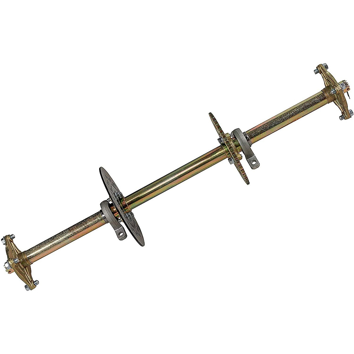 YC Yier 32" Racing Go Kart Rear Axle Complete Kit 5" Wheels Tires Front Steering Assembly Brake 420 Sprocket for ATV Quad Go Cart Drift Trike Karting