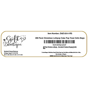 Gift Boutique 600 Small Christmas Treat Bags 3" x 5" with 600 Twist Ties Holiday Plastic Cellophane Bag for Making Your Own Lollipop Cake Pops Candy Lolly Chocolate & Cookies Easy Gift Wrapping Cello