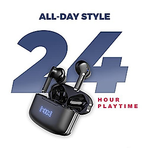 MuveAcoustics Link Earbud Headphones True Wireless Bluetooth, in-Ear, Earphones ENC Noise Canceling Microphone, 24H Playtime, IPX5, for Small Ears, Travel, Commute, Home Office