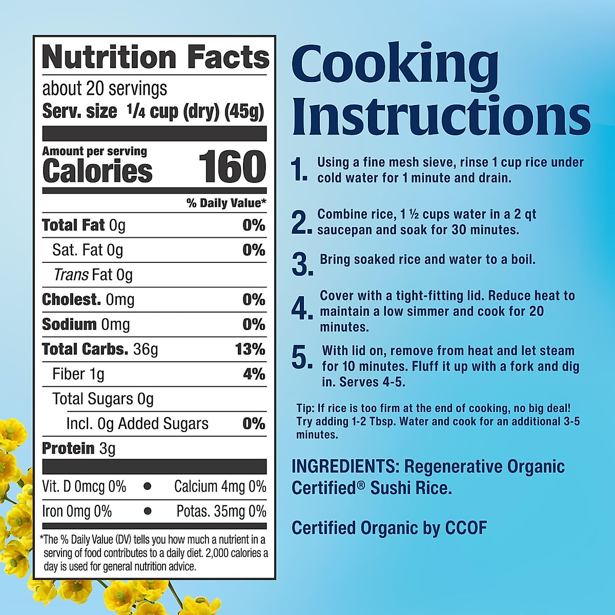 Lundberg Sushi Rice, Sticky White Japanese-Style Short Grains, Regenerative Organic Certified, 32 Oz