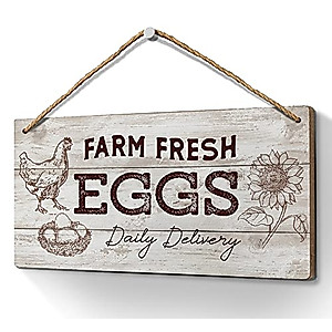 Farm fresh Eggs Sign 6x12 Inch Egg for Sale Signs for Store Market Country Barn Supermarket Outdoor Decor,Vintage Farmhouse Kitchen Wall Decor,Hen House Rustic Accessories