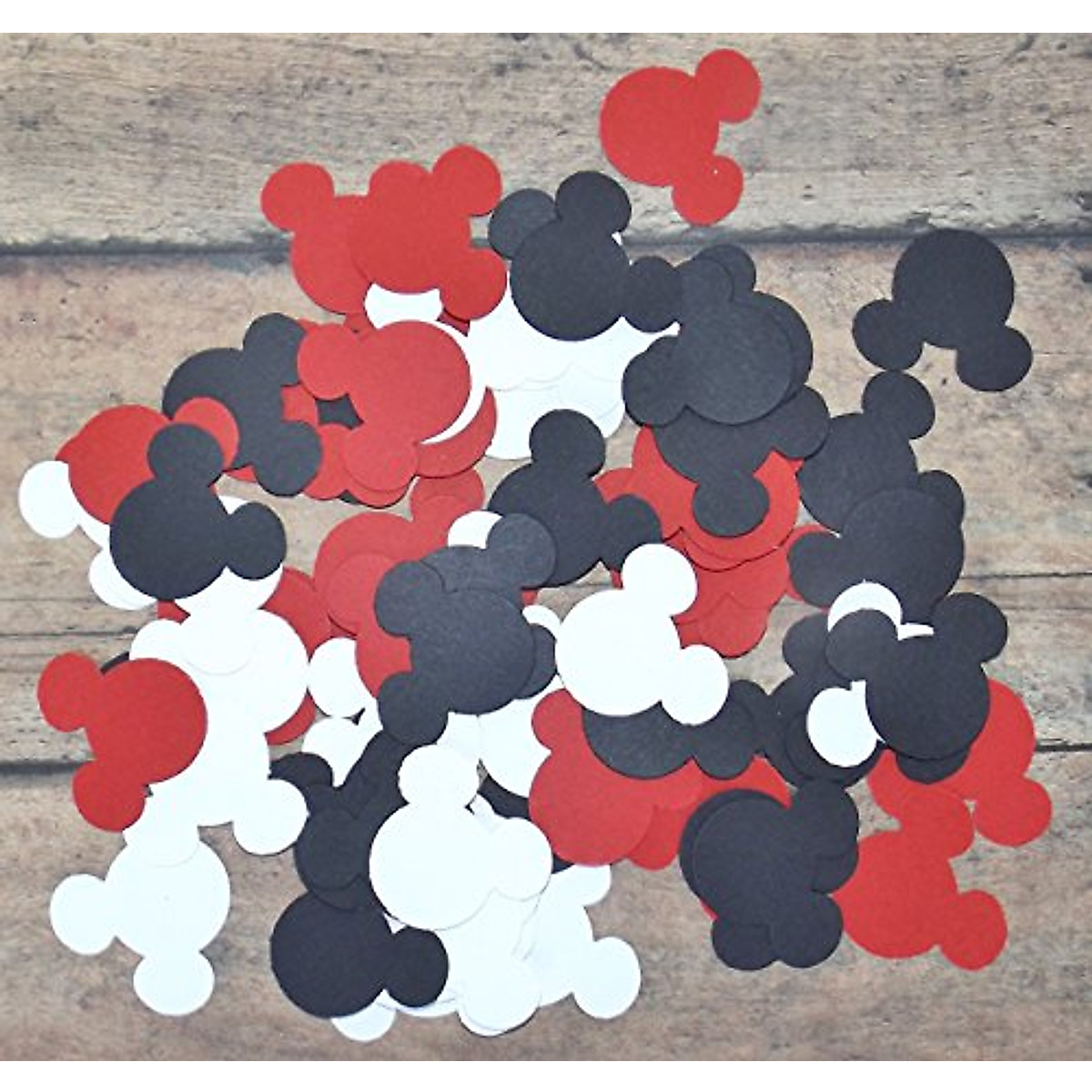 Red Black and White Mouse Head Paper Confetti 1 Inch 450 Pieces