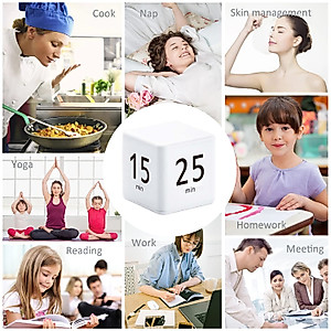Cube Timer, Kitchen Gravity Sensor Flip Digital Timer for Time Management and Countdown Settings,15-25-5-45 Minutes Timer for Kids-Yyzyqlp