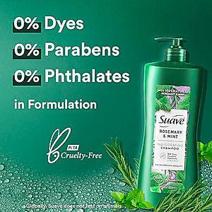 Suave Professionals Invigorating Shampoo for Dry and Damaged Hair Rosemary and Mint Paraben free and Dye free Hair 28 fl oz