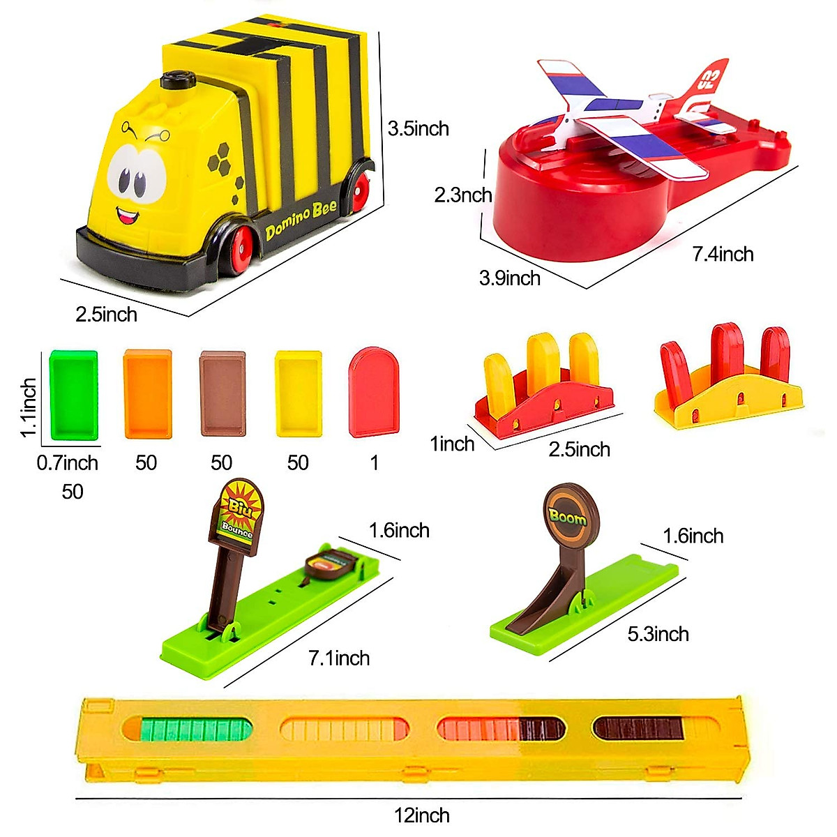 Domino Train, 209 PCS Automatic Electric Dominoes Train Set with 3 Add-on Machine Blocks Toys Educational Building Blocks STEM Toys for Kids 3-8 Year Old Boys and Girls