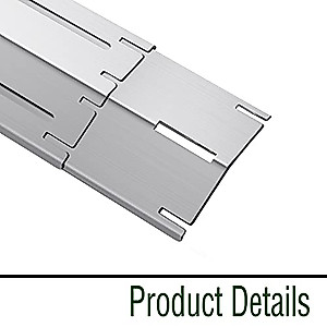 Damile Grill Heat Plates Shield Burner Covers Replacement, Grill Heat Shield Heat Tent Grill Plates for Gas Grill BBQ Grill Parts Kit Adjustable for Gas Grill, Extends from 11.75" up to 21" L, 5-Pack
