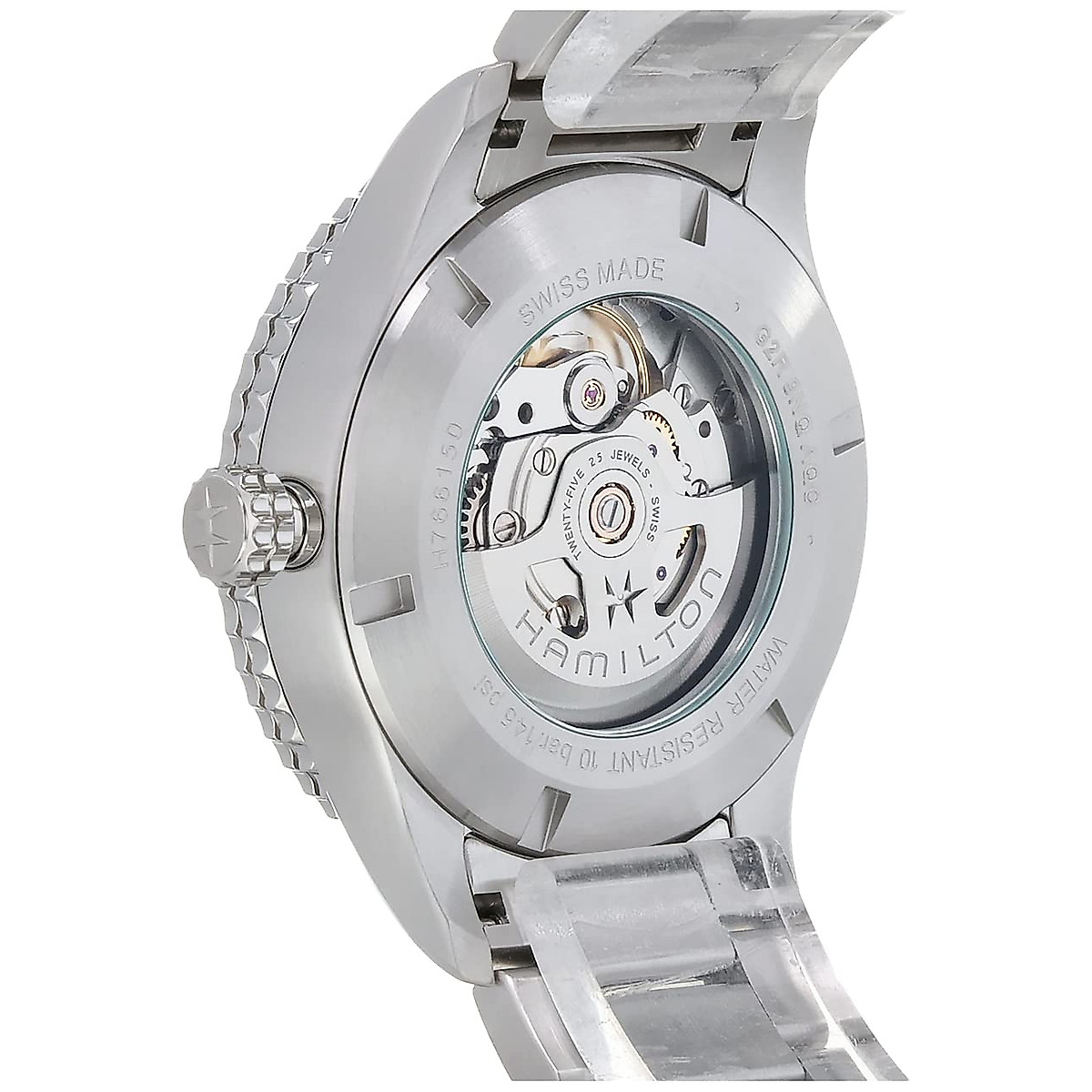 Hamilton Watch Khaki Aviation Converter Swiss Automatic Watch 42mm Case, Black Dial, Silver Stainless Steel Bracelet (Model: H76615130)