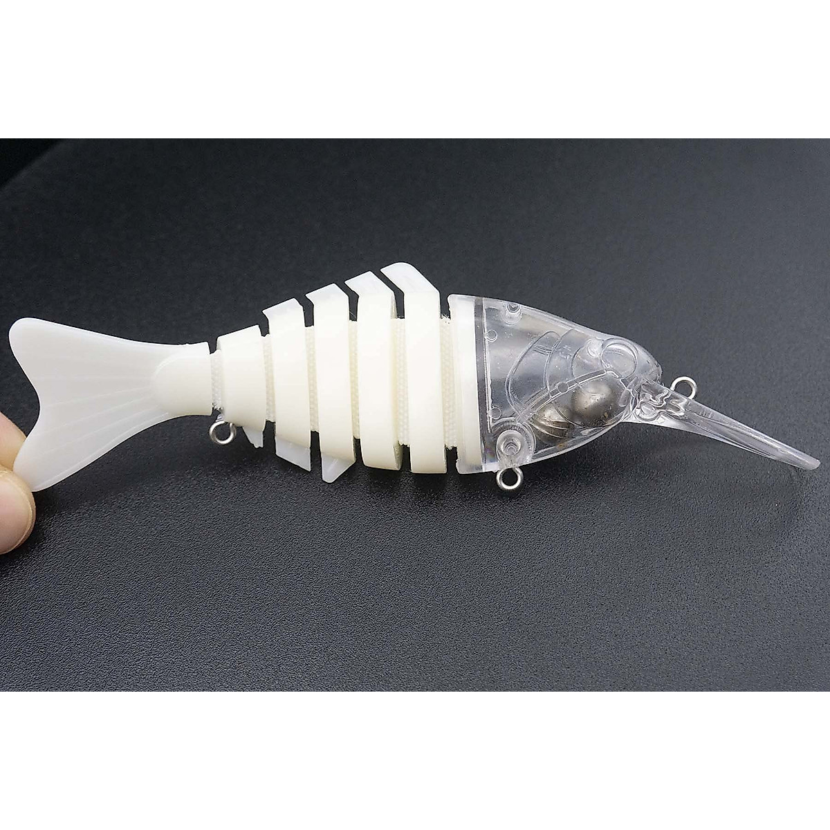 5PCS Unpainted Lure Blanks 14.98g 12cm 7 Jointed Fishing Lure with Free 5mm Eye Crankbait Simulation Blank Body Clear Hard Baits Trout Salmon Minnow Lure Popper Lures Topwater Freshwater JXS4