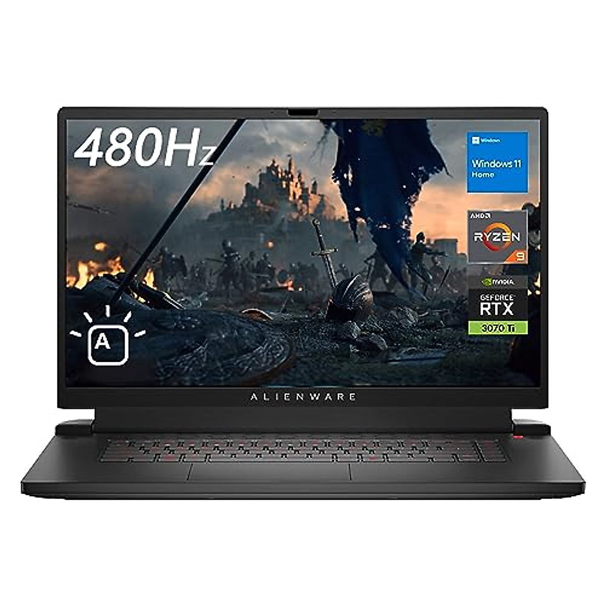 Dell Alienware m17 R5 Gaming Laptop, 17.3" FHD 480Hz Display, AMD Ryzen 9 6900HX, NVIDIA RTX 3070 Ti, 64GB DDR5 RAM, 2TB SSD + 2TB SSD, Webcam, RGB Backlit Keyboard, Wi-Fi 6, Windows 11 Home