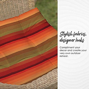 RSH DECOR: 3-Piece Wicker Tufted Cushion Set | 41” x 19" & 19" x 19" | All-Weather Spun Fabric | Water-Resistant | Outdoor Loveseat & U-Shape Cushions for Patio Furniture | Classic Pink Stripe