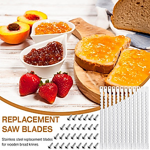 Therwen Bread Bow Knife Blades Stainless Steel Replacement Blade Bread Blade with Screws for Cake Homemade Bread Cutting Wooden Bread Knife, 10.8 Inches (12 Pcs)