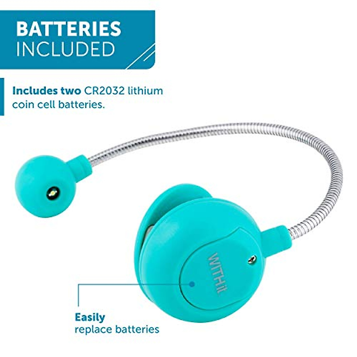 WITHit Clip On Book Light – Paisley Pattern – LED Reading Light with Clip for Books and eBooks, Reduced Glare, Portable and Lightweight, Cute Bookmark Light for Kids and Adults, Batteries Included