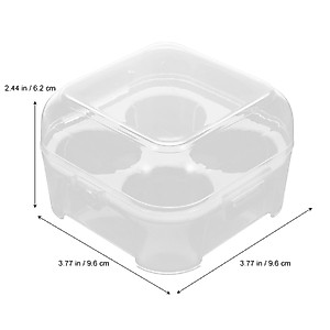 Compartment Egg Holder 3pcs Egg Travel Box Fresh Chicken Egg 4 Lattices Tray with Cover Lid Portable Egg Container for Home Shop Picnic Outdoor Egg Storage Box
