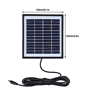 12V 2W Waterproof Solar Panel Charger, 5.6x5.1in Polysilicon Solar Panel, Portable for Outdoor Camping