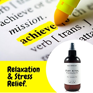 Muse Apothecary Study Ritual - Aromatic and Invigorating Room Mist, 8 oz, Infused with Natural Essential Oils - Aloe + Eucalyptus Mint