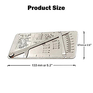 Pipe Pit Gage 0-1/2'' In 1/64'' Increments Handy Formulas Pipe Welding Undercut Stainless Steel