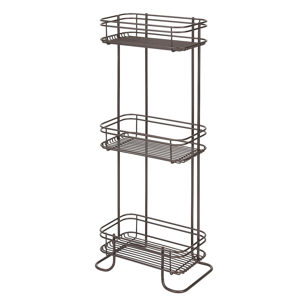 iDesign Weston 3-Tier Shower Shelf Organizer for Shampoo, Conditioner, Soap, Cosmetics, Beauty Products, 10.34" x 6.5" x 25.9", Satin