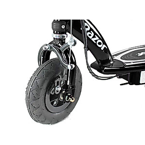 Razor E100 Kids Ride On 24V Motorized Powered Electric Scooter Toy, Speeds up to 10 MPH with Helmet and Safety Elbow Knee Pad Set, Black