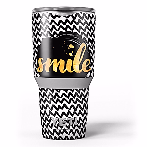 Design Skinz Smile Sketch on Foil - Skin Decal Vinyl Wrap Kit Compatible with The Yeti Rambler Cooler Tumbler Cups