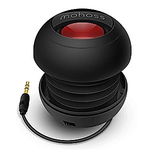 Mini Bass Speaker, mohoss Portable Plug in Speaker with 3.5mm Aux Audio Input, Rechargeable External Hamburger Speaker for iPhone Android Smartphones Laptop Tablet iPod MP3