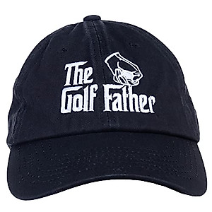 Ann Arbor T-shirt Co. The Golf Father | Funny Saying Golfing Cap, Golfer Low Profile Dad Baseball Hat Black