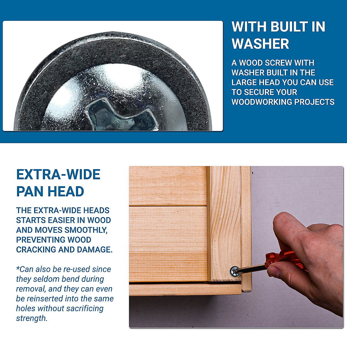 100 Pack Rok Hardware #8 x 1/2" (12.7mm) Standard Thread Truss Head Screws Wood Work MDF Zinc, ROKS8X12TPSZ