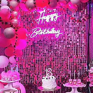 HOUSE OF PARTY Silver Shimmer Wall Backdrop -36 Panels Square Sequin Shimmer Backdrop for Birthday Wedding Anniversary Engagement Baby Shower & Bachelorette Decorations Party